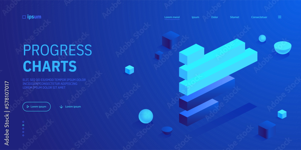 Horizontal bar graph icon. Analysis growth diagram, progress charts ...