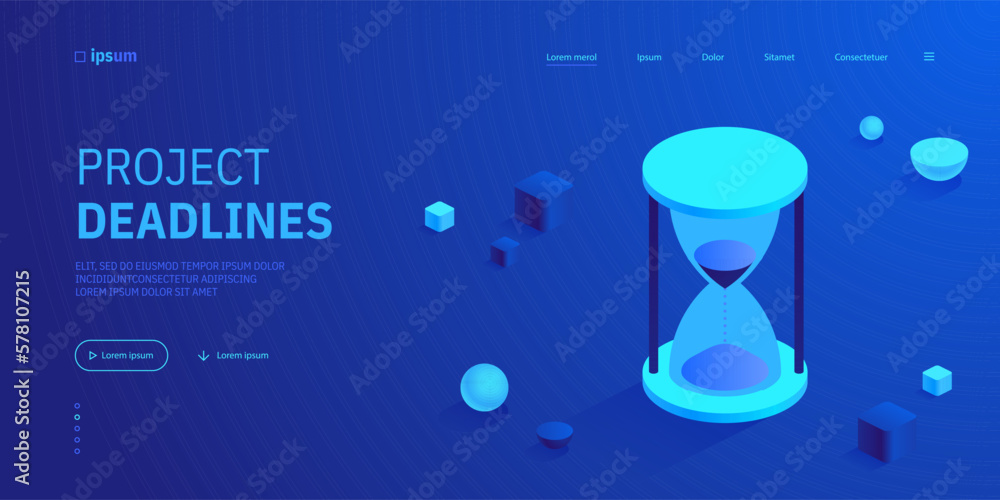 Sand hourglass icon. Time management, project deadlines, effective work ...