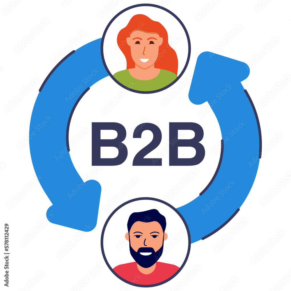 B2b icon isolated on white background vector illustration. Business to ...