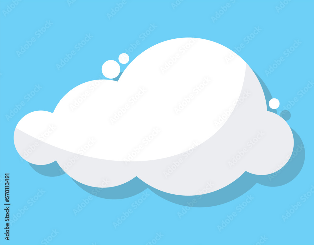 White Cloud Icon in trendy flat style isolated on blue background ...