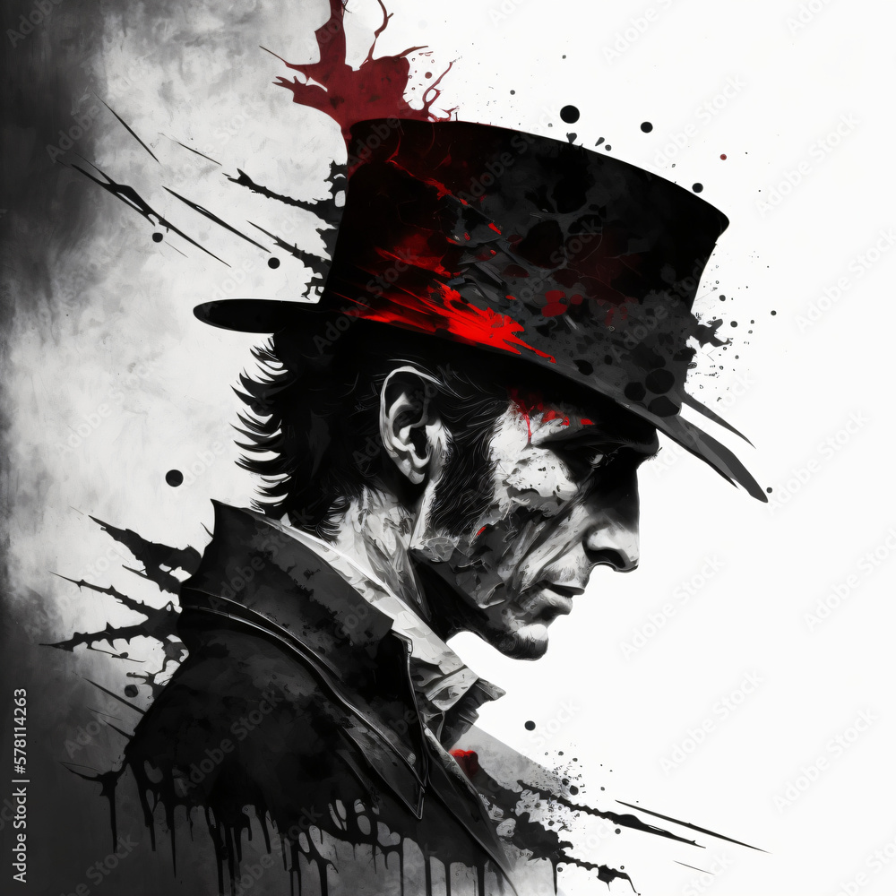 vintage serial assassin fantasy character portrait isolated Generative ...