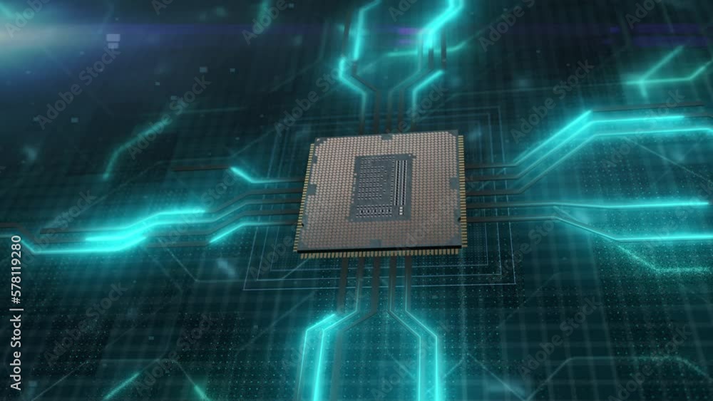 Circuit Board CPU Processor. Technology Concept Background. Motherboard digital chip. Integrated ...