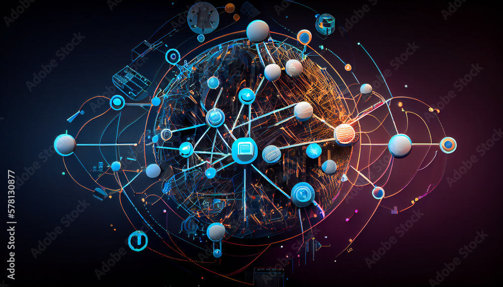 A Graphical Representation Of A Connected Iot Network With Various