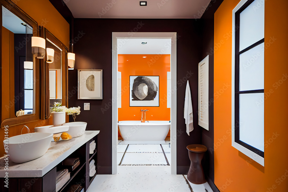 Strikingly Appealing Bathroom Design with Bold Color Accents ...