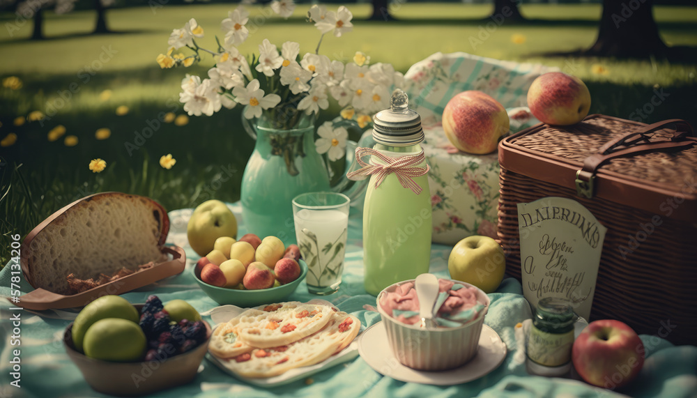 "Springtime Picnic in the Park" - a lovely wallpaper background ...