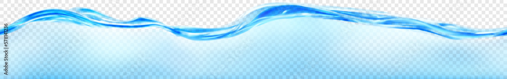 Translucent water wave in light blue colors with seamless horizontal ...