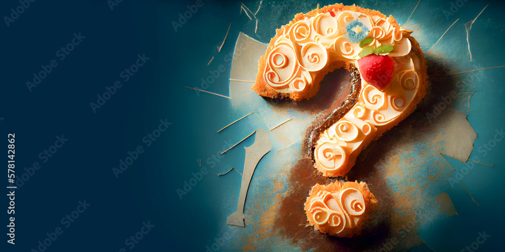 Biscuits and sweets question mark; food, diet and healthy eating ...