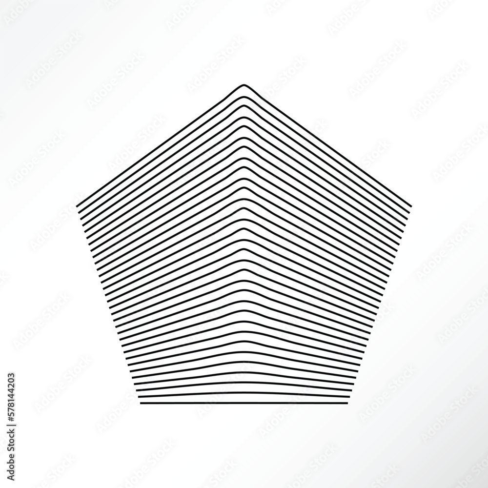 Minimalist vector of pentagon shaped lines. Stock Vector | Adobe Stock