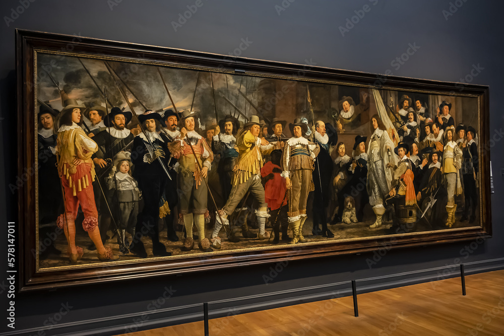 Interior of Amsterdam Rijksmuseum: Night Watch Gallery, specially ...