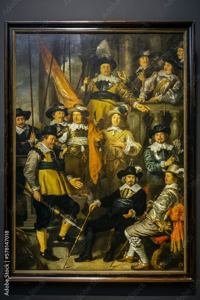 Interior of Amsterdam Rijksmuseum: Night Watch Gallery, specially ...