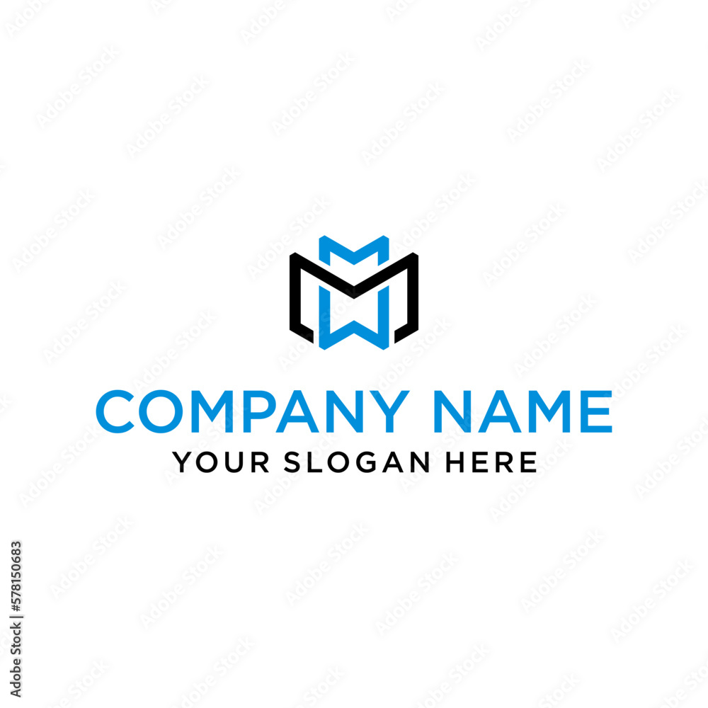 MWM letter logo in the form of hexagons and cube logos with letter ...