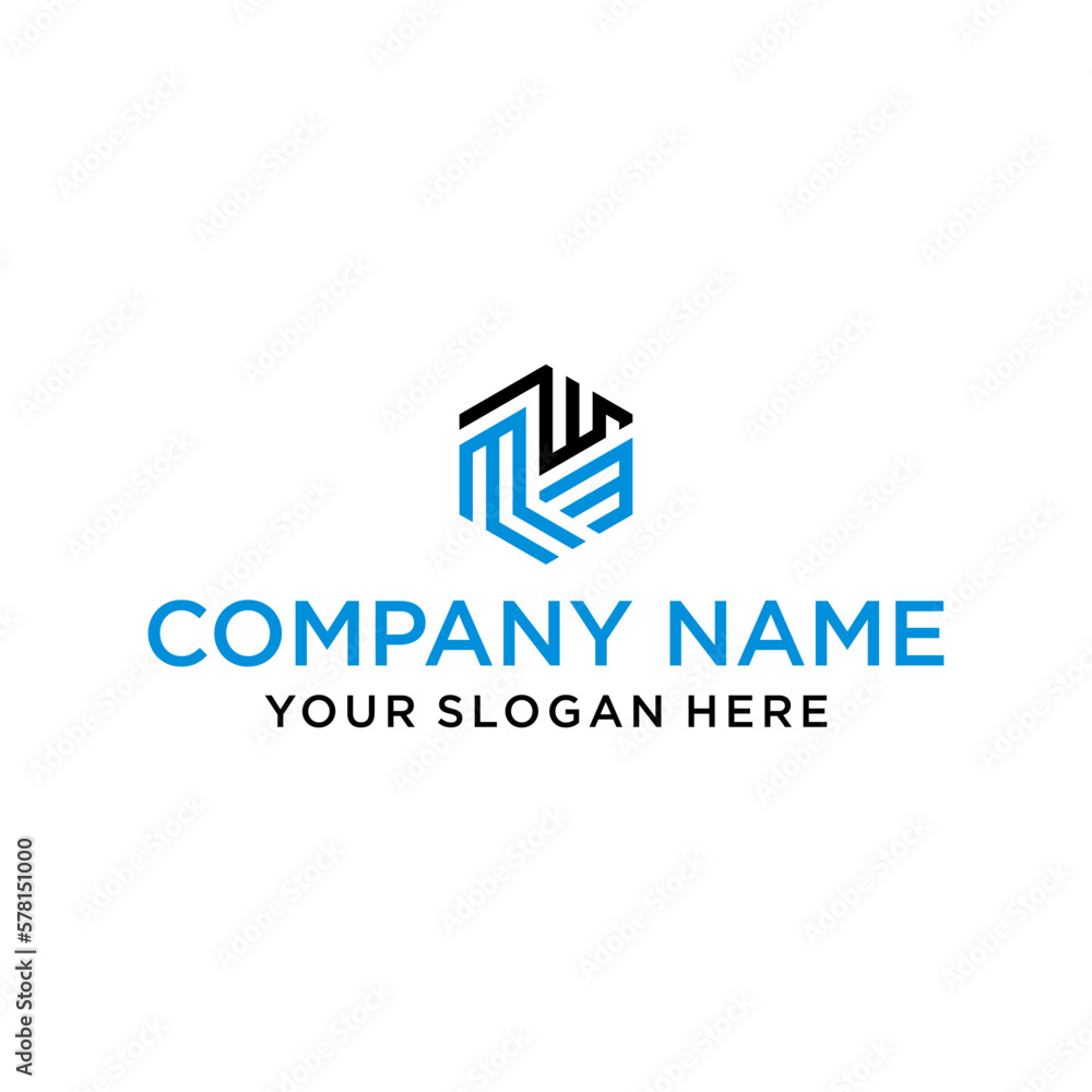 MWM letter logo in the form of hexagons and cube logos with letter ...