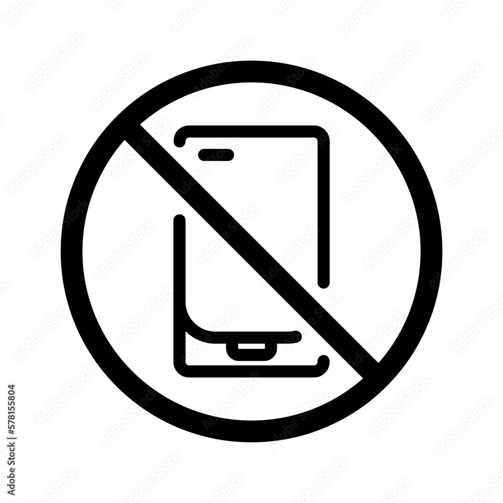 Vetor de Icono de prohibido el uso del dispositivo móvil. No se permite ...