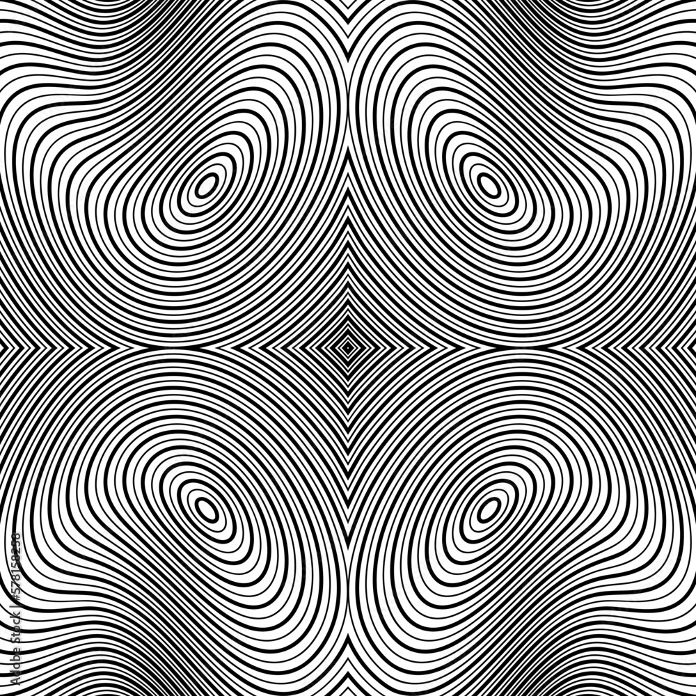 Black abstract wavy oblique stripes. Geometric shape. Optical illusion ...