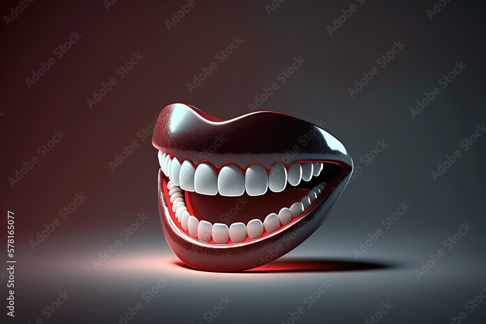 3d teeth emoticon Stock Illustration | Adobe Stock