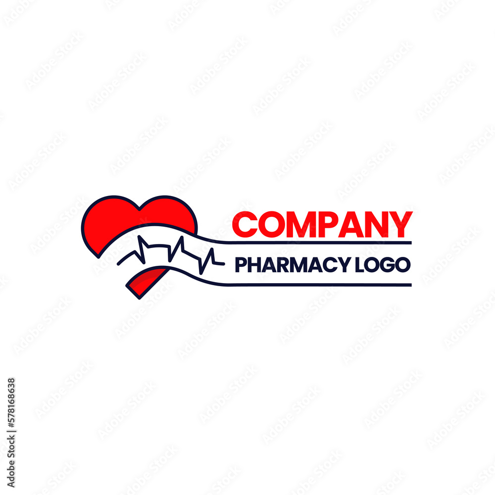 Heart logo with beat monitor pulse line art icon. Heart pulse ...