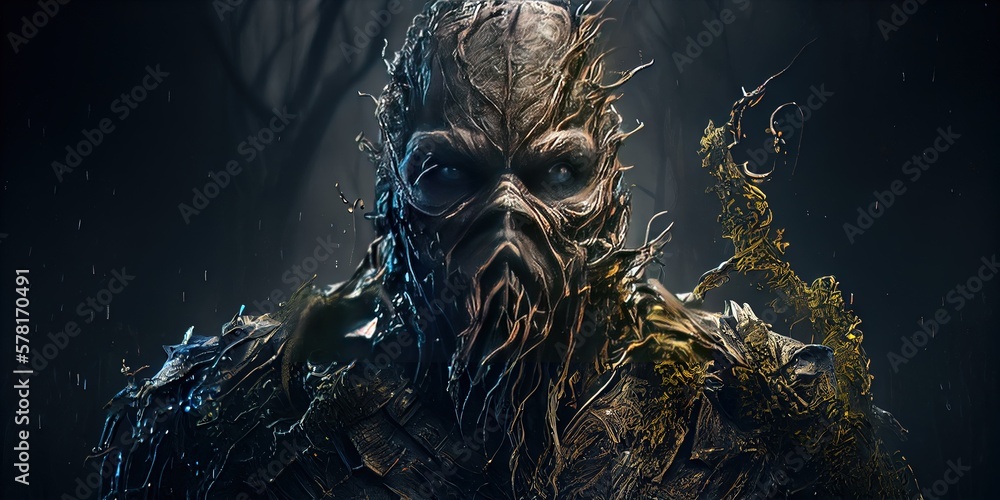 Swamp creature - mythical beast made of moss, mildew, and other swamp ...