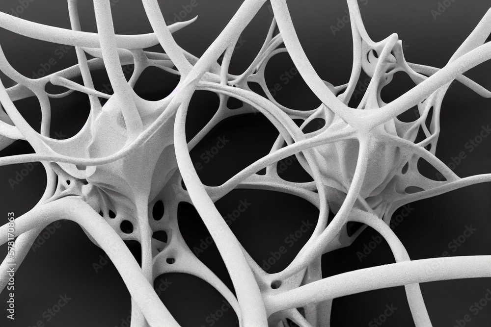 Gray abstract model object printed on 3d printer from powder close-up ...