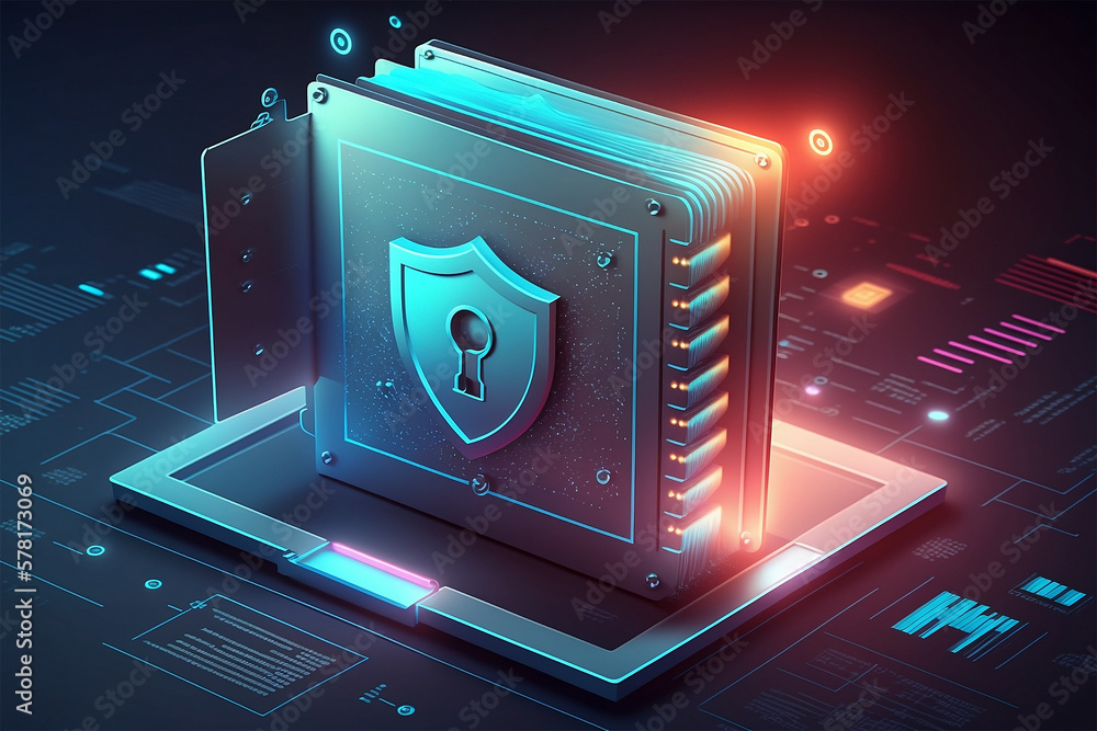 Foto de Cyber security, privacy and data storage protection. Document ...