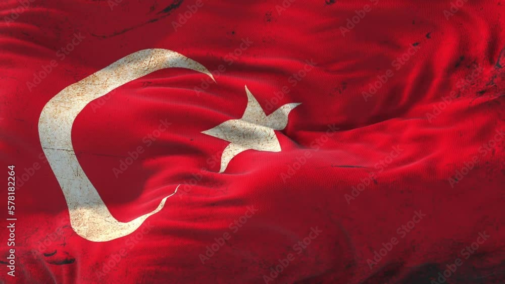 Turkey waving flag. National 3d Turkish flag waving. Turkish flag 4k ...