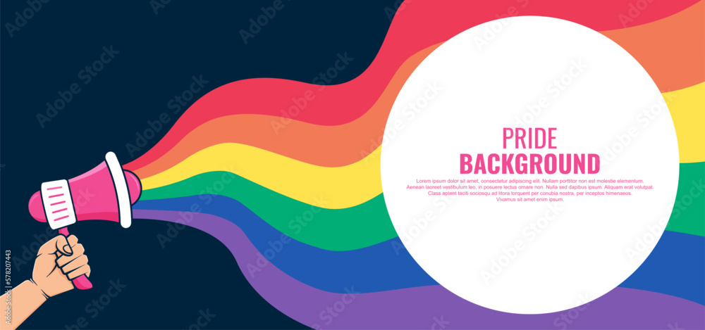 Plakat LGBT pride abstract background. Vector background with megaphone ...