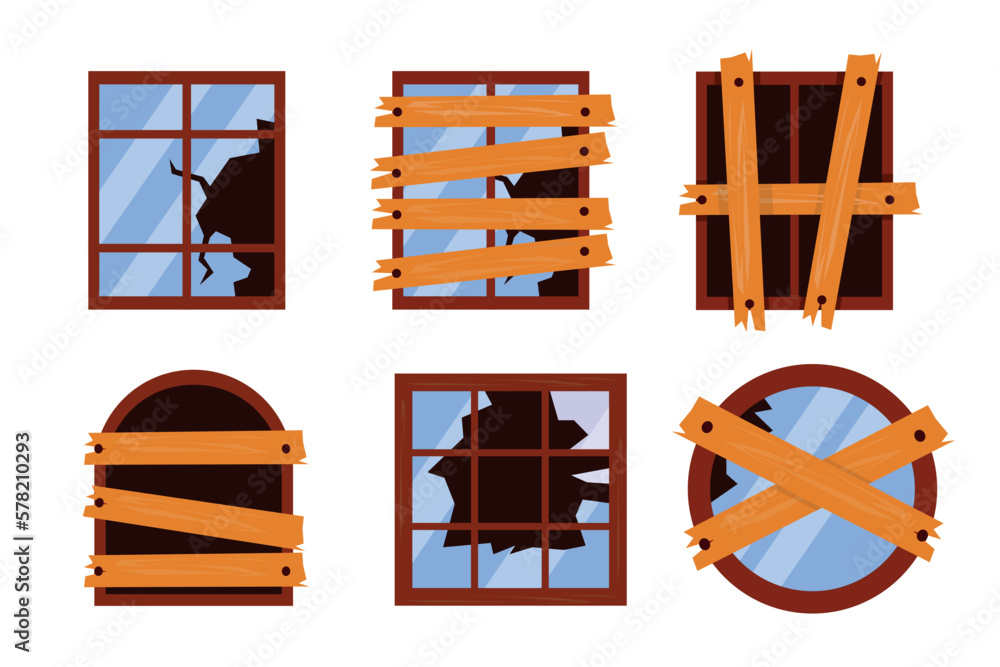 Broken Window Cartoon