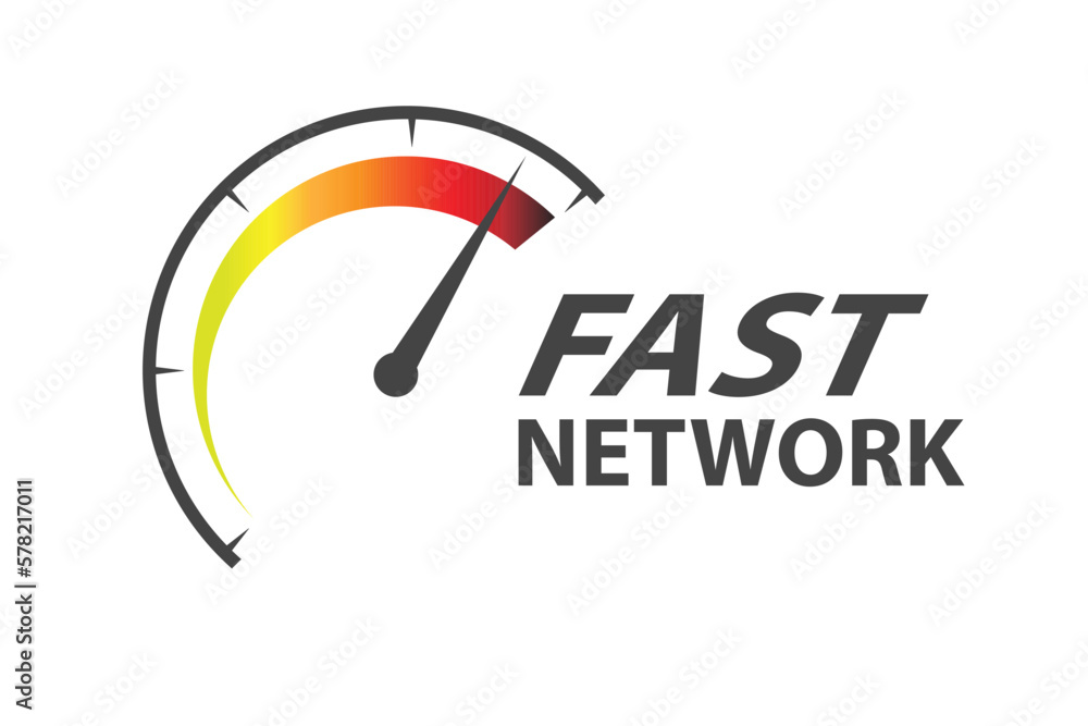 logo network speed technology illustration in isolated white background ...