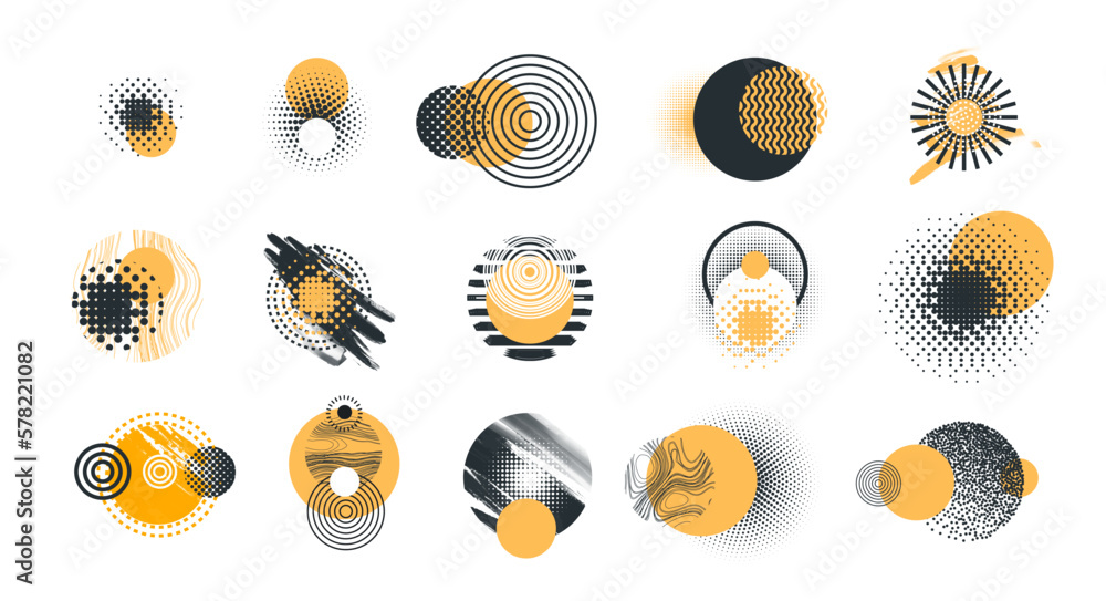 circle collection set of design different circle geometry design ...