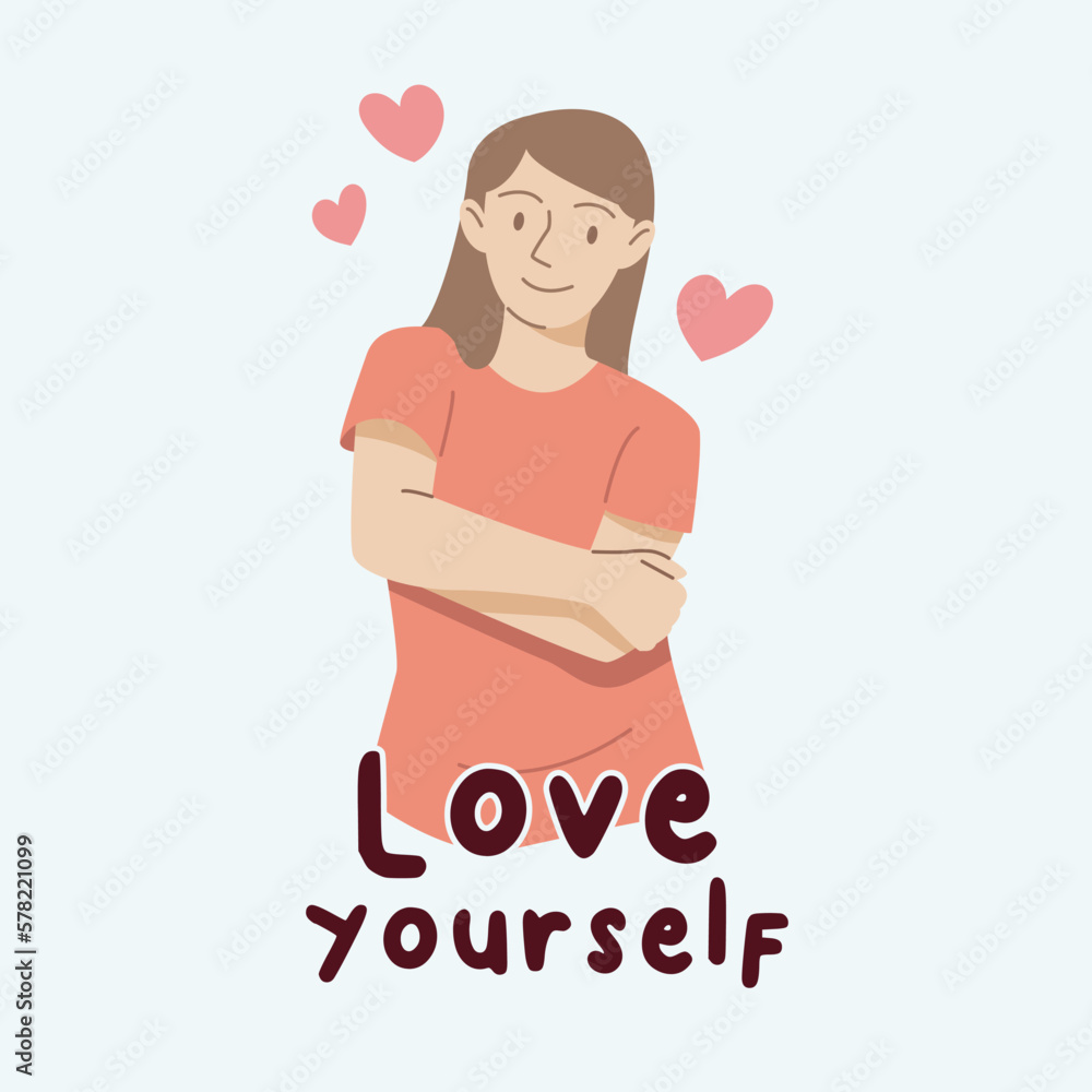 people holding hearts shape with love yourself text.Self love and self ...