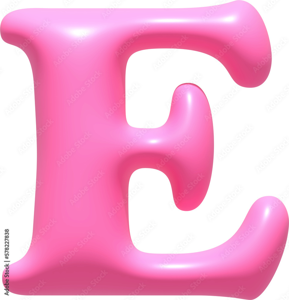 Alphabet Illustration Typeface Letter E Typography Decorate Design Display Font3d Gummy Jelly