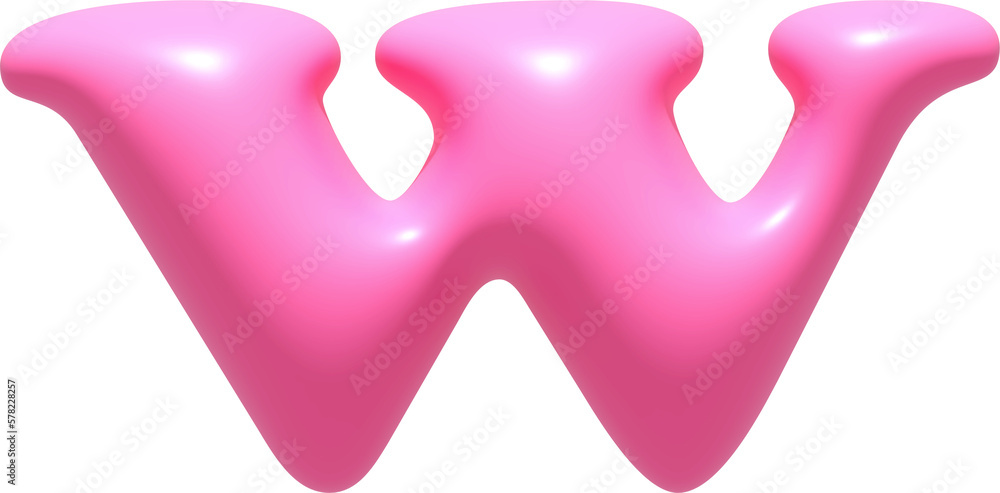 Alphabet illustration typeface letter W. Typography decorate design ...