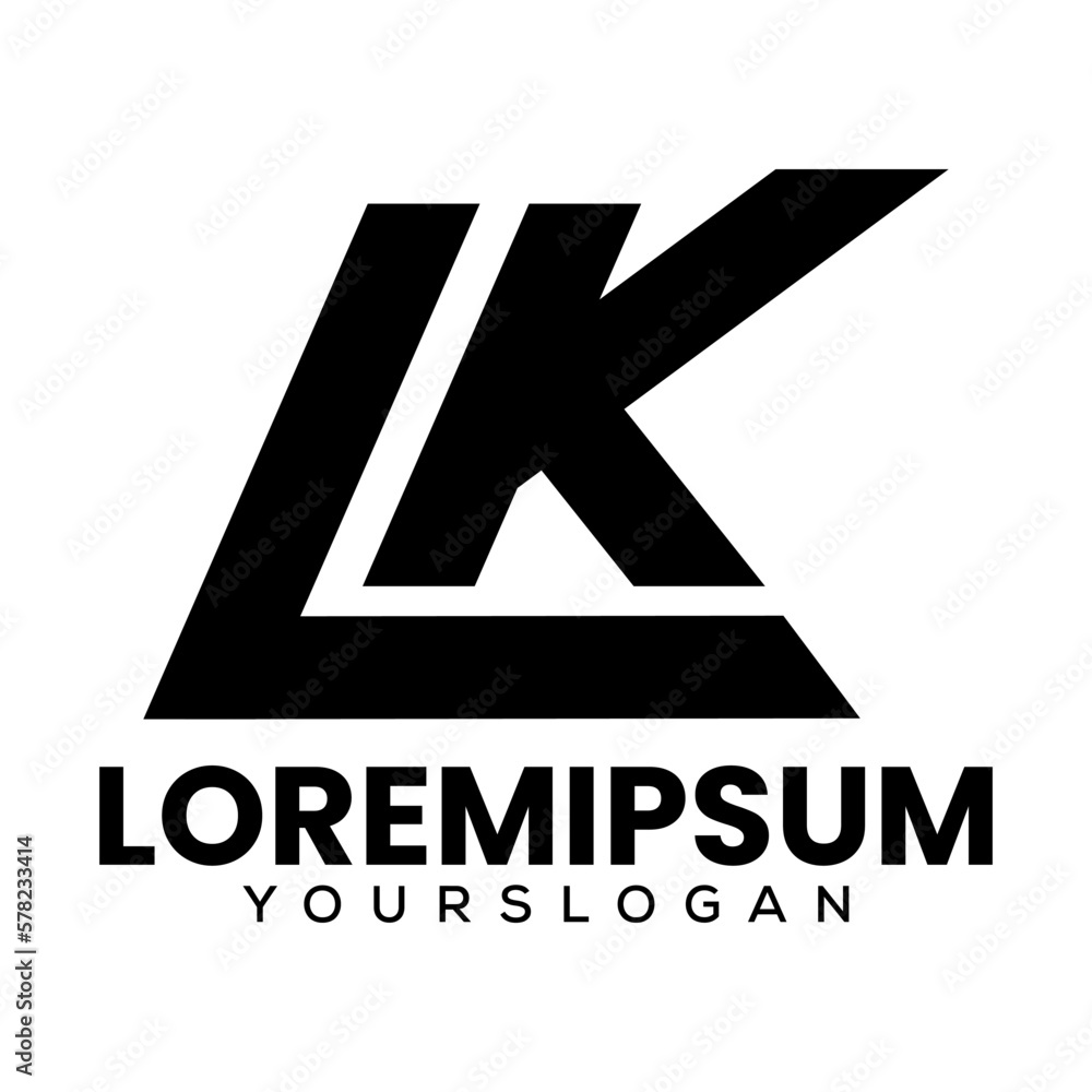 letter l k logo design vector Stock Vector | Adobe Stock