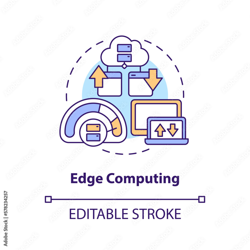 Edge computing concept icon. Faster data transmission. Metaverse ...