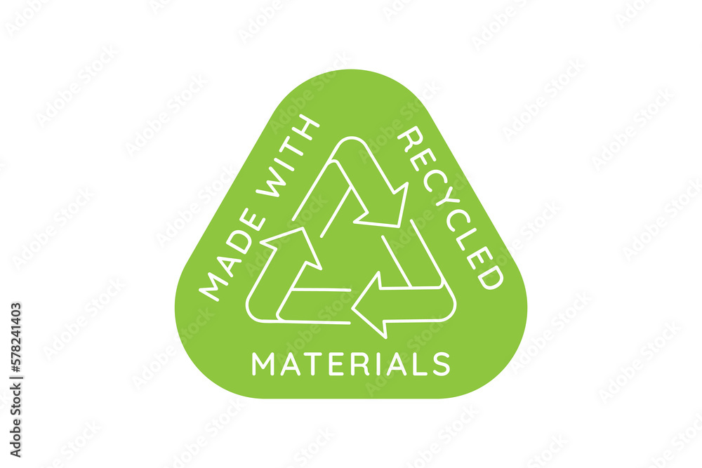 Vector logo design template and emblem in simple line style - recycled ...