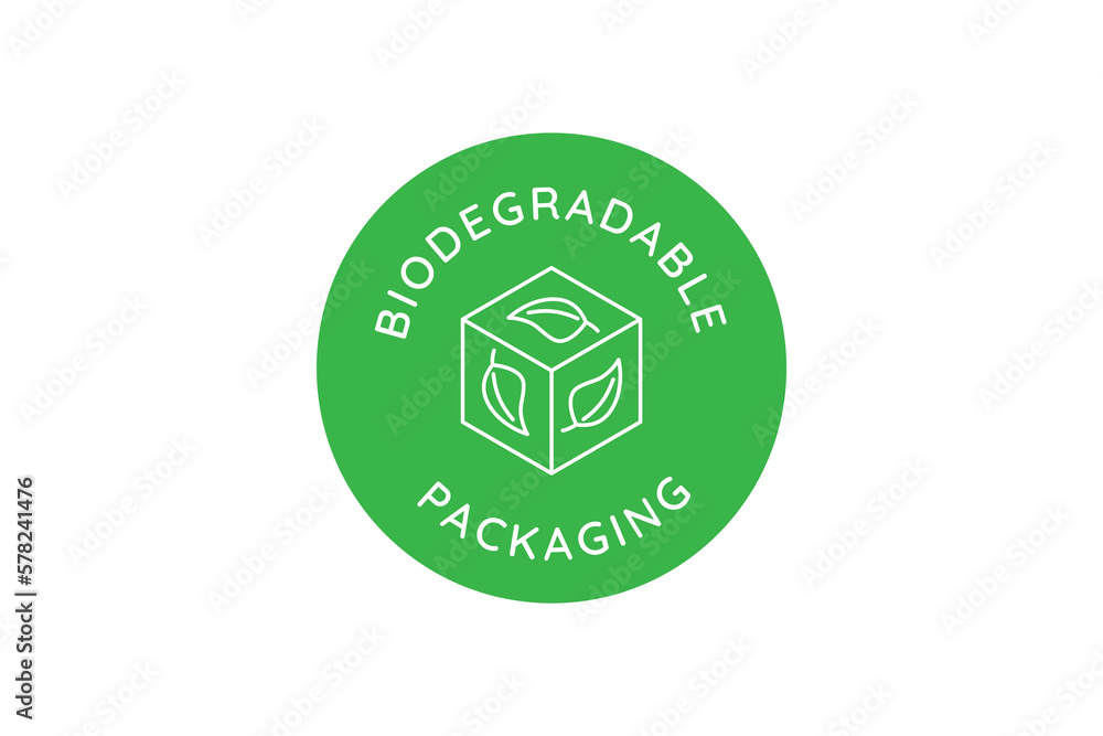 Vector logo design template and emblem in simple line style - recycled ...