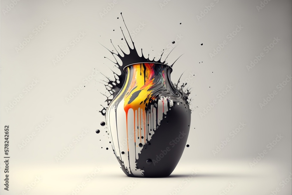 Liquid colors in glass vase. Glass vortex: a surrealistic explosion of ...