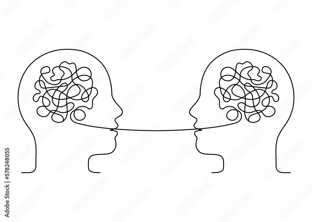 Photo & Art Print People talk, tangle speech, conversation with clutter ...