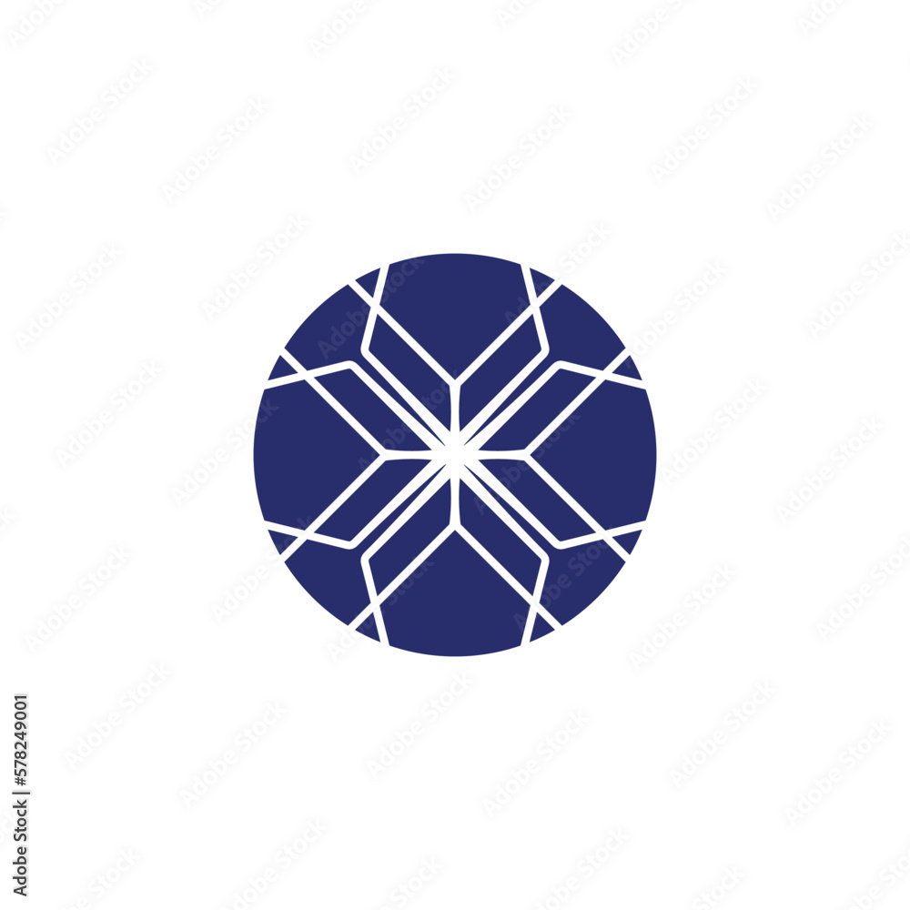 rounded corner logo with maze element vector circular abstract logo ...