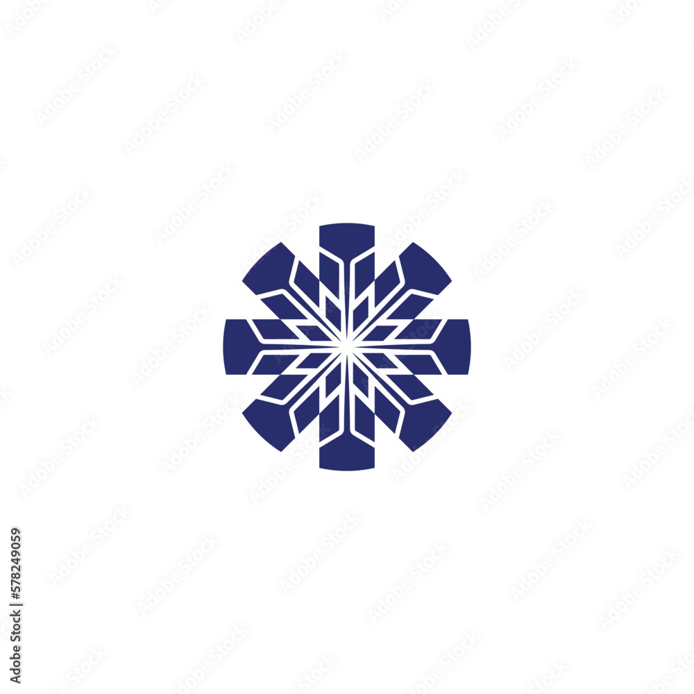rounded corner logo with maze element vector circular abstract logo ...
