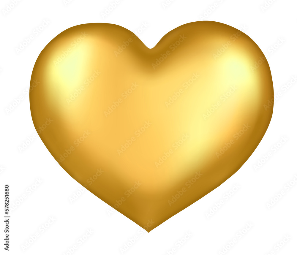 gold heart shape isolated. PNG transparency Stock Illustration | Adobe ...