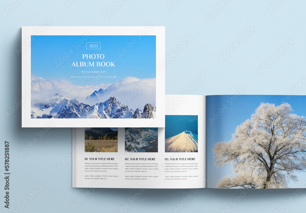Photo Album Book Template Landscape Stock Template | Adobe Stock