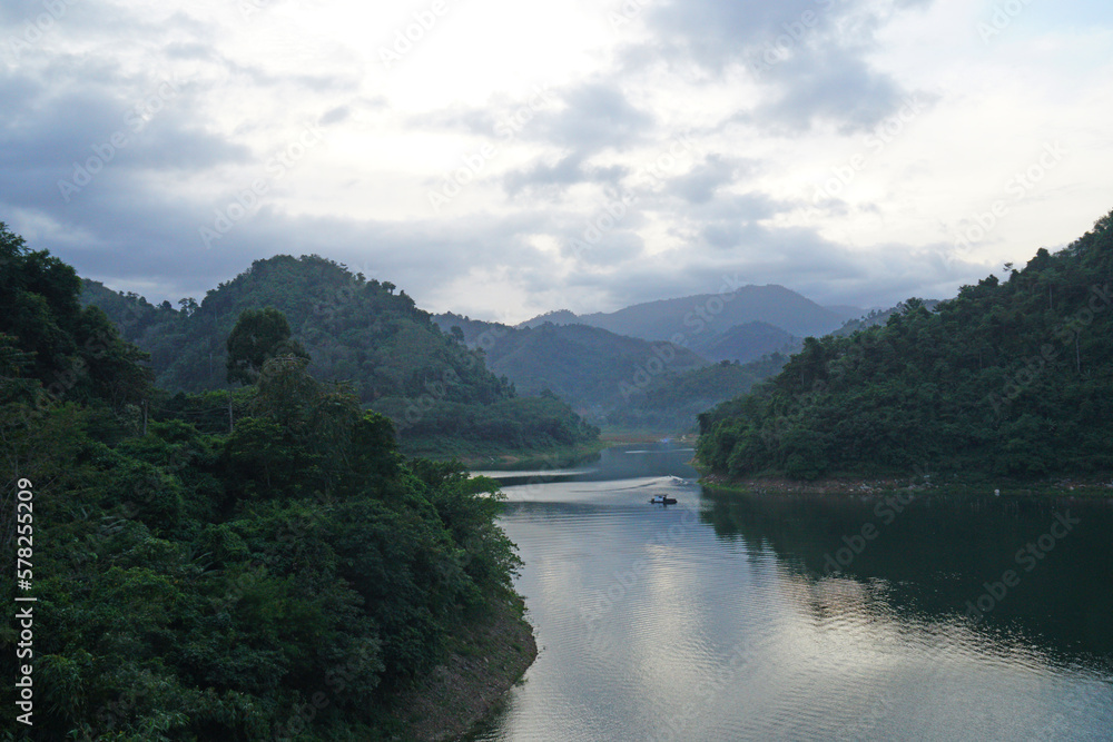 Landscape nature Bang Lang Dam at Tok Ku Chae Bridge is green nature ...