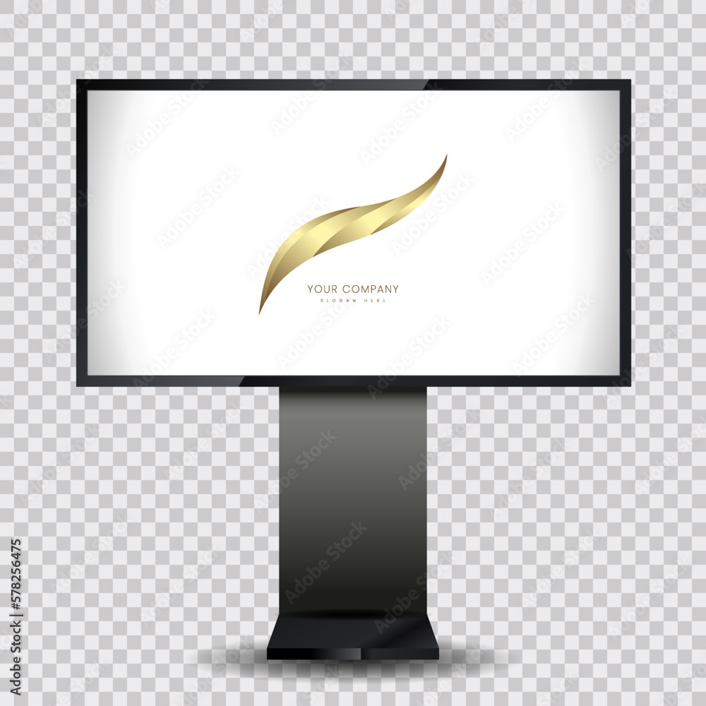 Standee board of realistic TV screen mock-up on isorated background ...