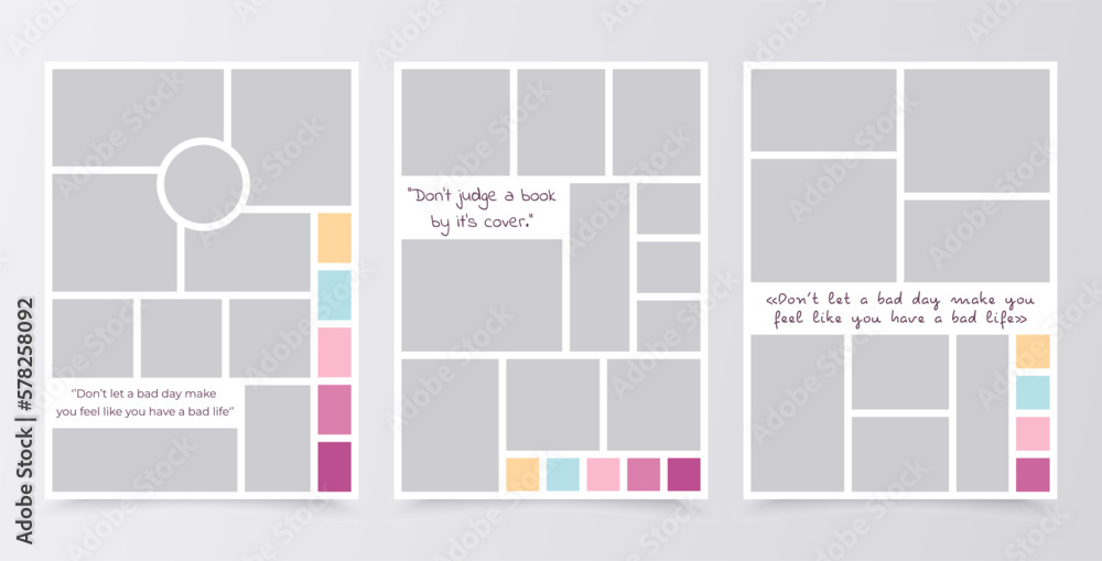 Collage template. Moodboard layout. Mood board background. Mosaic ...