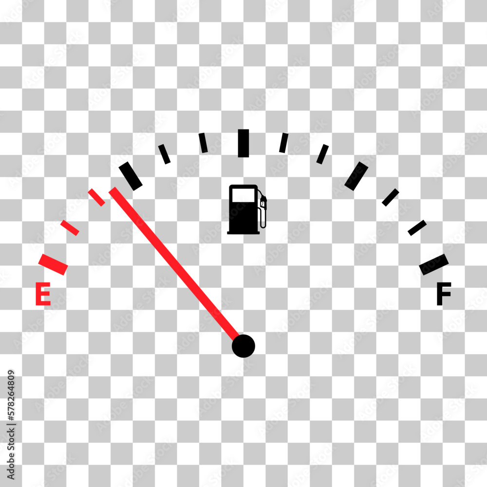 Fuel car indicator icon, gauge petrol automobile meter symbol, control ...