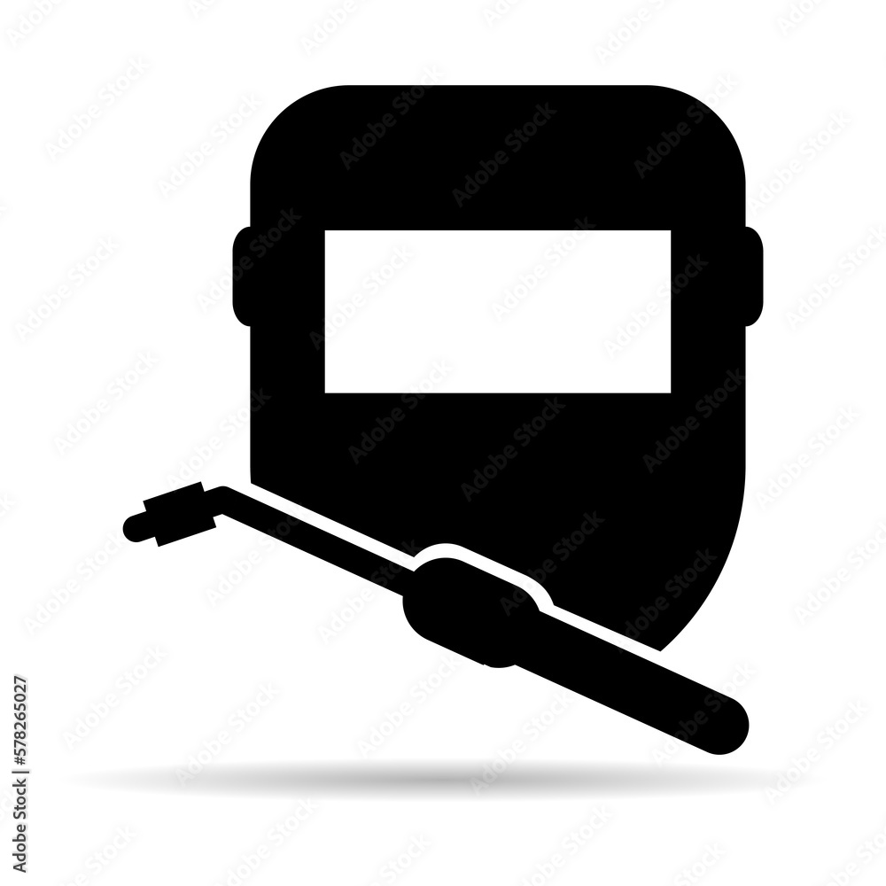 Vetor de Welding technology icon shadow, metal tool equipment symbol ...