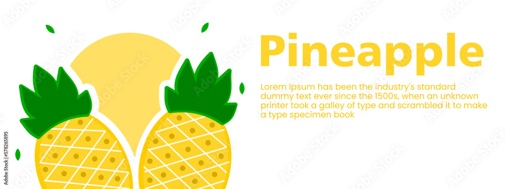 simple white background pineapple fruit banner for fruit shop and ...