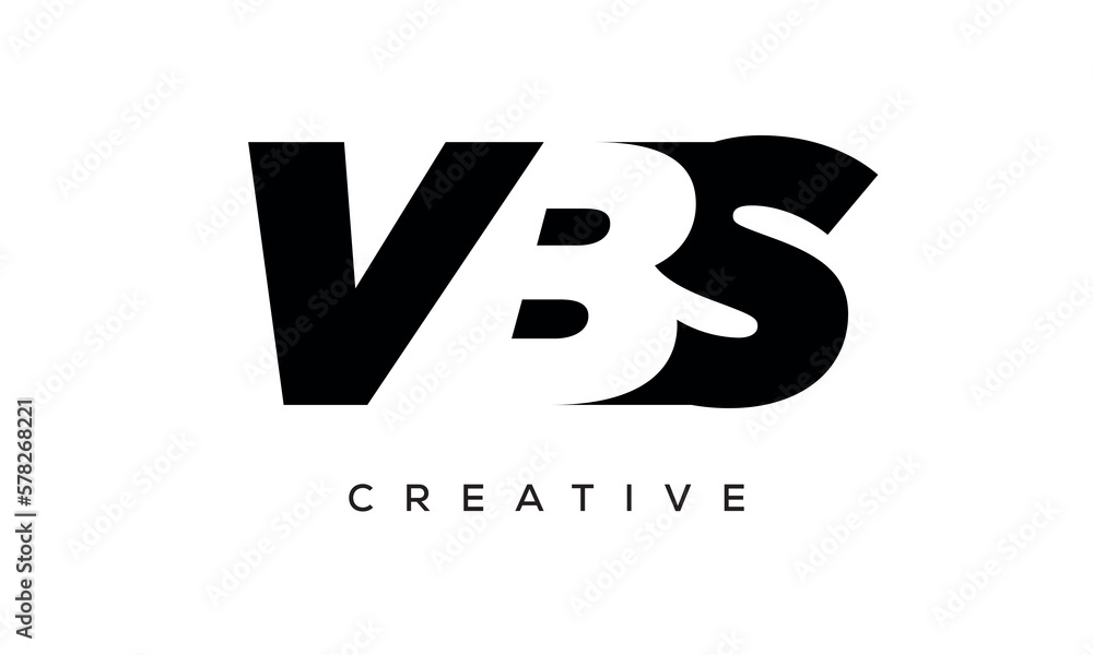 VBS letters negative space logo design. creative typography monogram ...