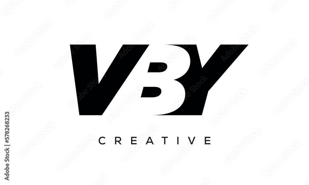 VBY letters negative space logo design. creative typography monogram ...
