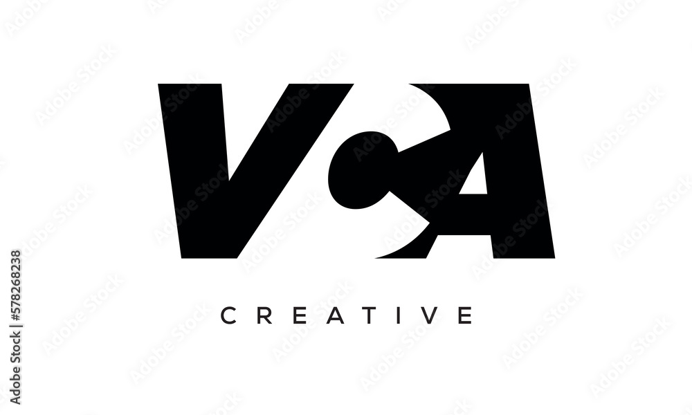 Vetor de VCA letters negative space logo design. creative typography ...